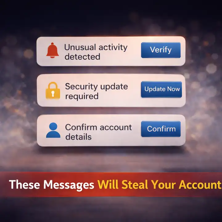 Account Stealing Messages: How Safe-Looking Alerts Take Over Accounts